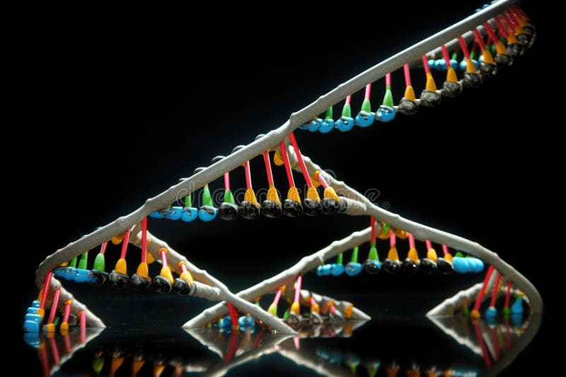 Dna Double Helix, with Complementary Base Pairs and Bases Visible Stock ...