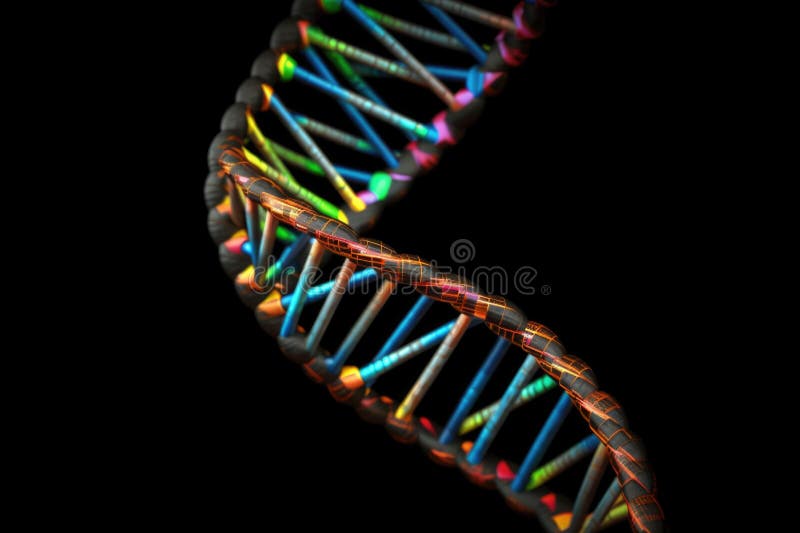 Dna Double Helix, with Complementary Base Pairs Forming Unique and ...