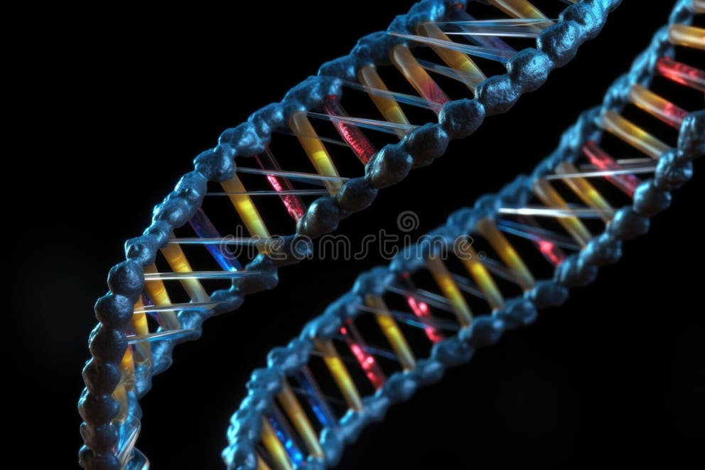 Dna Double Helix, with Complementary Base Pairs Forming Unique Shape ...