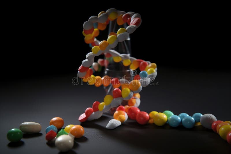 Dna Double Helix, with Complementary Base Pairs and Sugar Molecule ...
