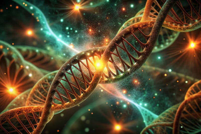 DNA Double Helix, Cosmic Energy, Science, Future Stock Illustration ...