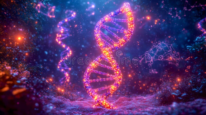 DNA Double Helix, Genetic Studies of Molecular Structures Stock Image ...