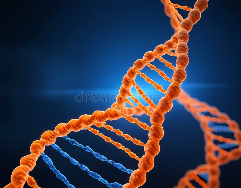 DNA Double Helix with Glowing Genetic Code – Biotechnology and Genomics ...