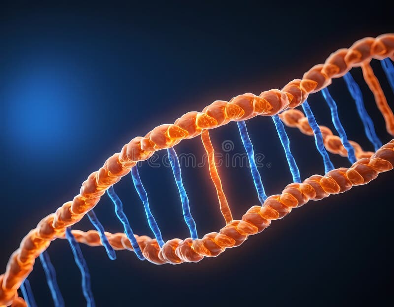 DNA Double Helix with Glowing Genetic Code – Biotechnology and Genomics ...