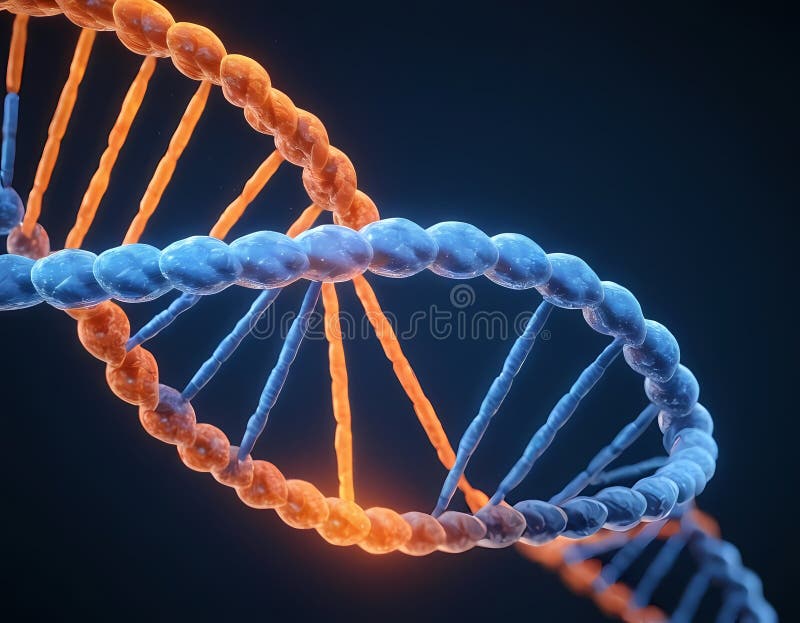 DNA Double Helix with Glowing Genetic Code – Biotechnology and Genomics ...