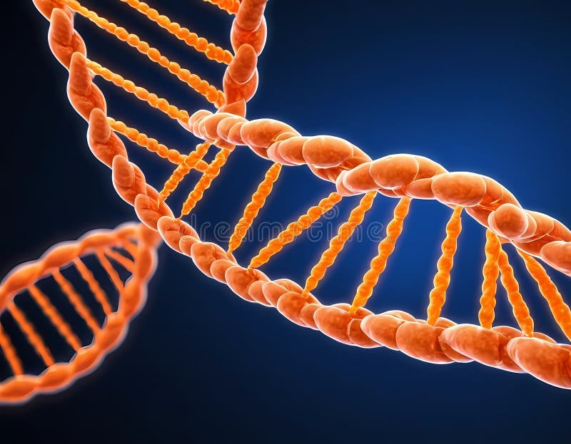 DNA Double Helix with Glowing Genetic Code – Biotechnology and Genomics ...