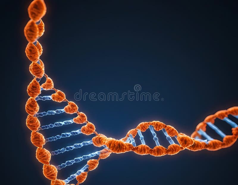 DNA Double Helix with Glowing Genetic Code – Biotechnology and Genomics ...