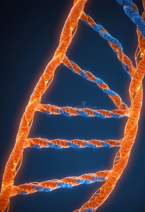 DNA Double Helix with Glowing Genetic Code – Biotechnology and Genomics ...