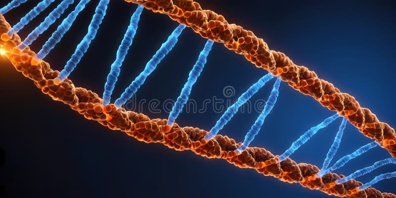 DNA Double Helix with Glowing Genetic Code – Biotechnology and Genomics ...