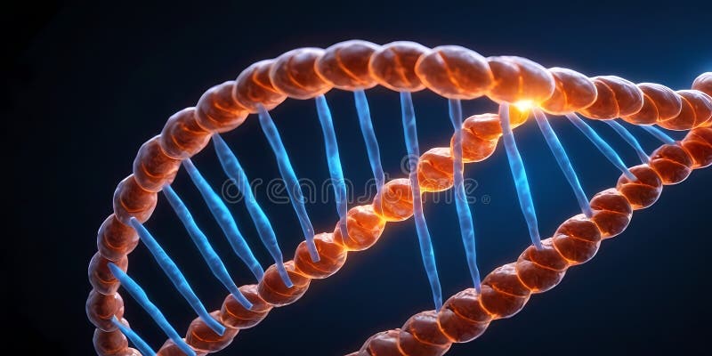 DNA Double Helix with Glowing Genetic Code – Biotechnology and Genomics ...