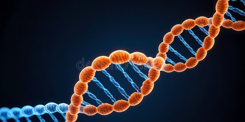 DNA Double Helix with Glowing Genetic Code – Biotechnology and Genomics ...