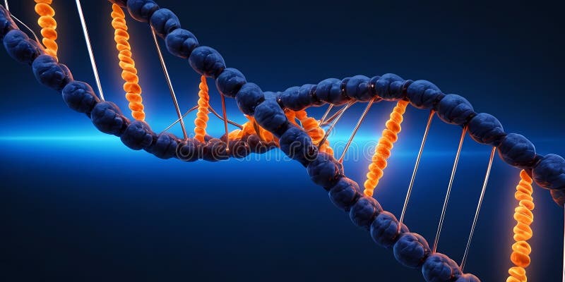 DNA Double Helix with Glowing Genetic Code – Biotechnology and Genomics ...
