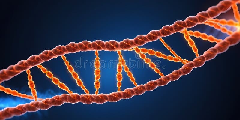 DNA Double Helix with Glowing Genetic Code – Biotechnology and Genomics ...
