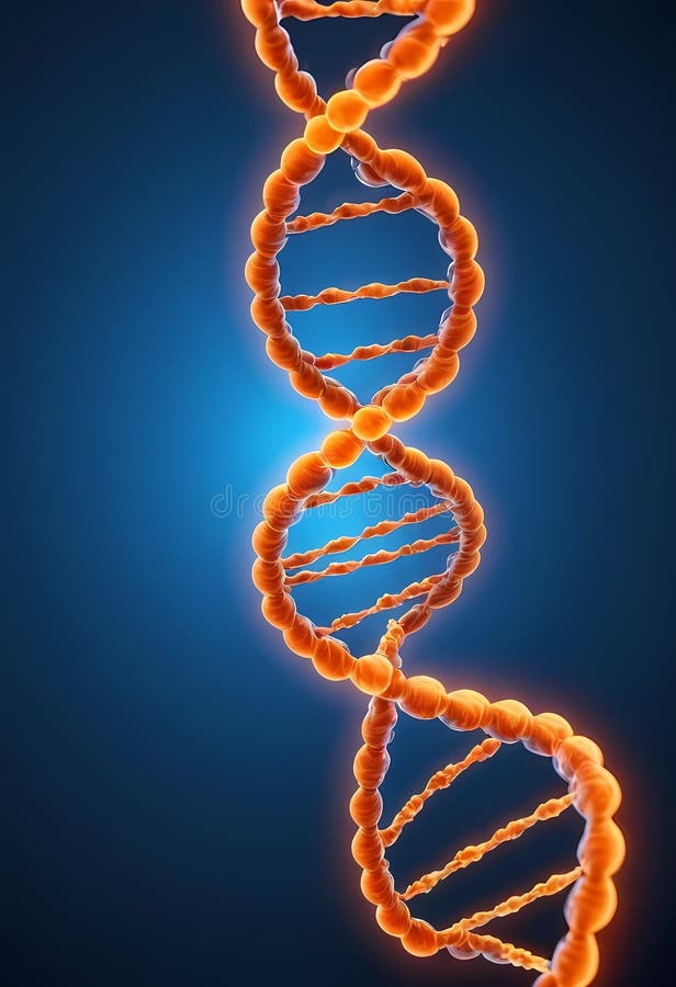 DNA Double Helix with Glowing Genetic Code – Biotechnology and Genomics ...