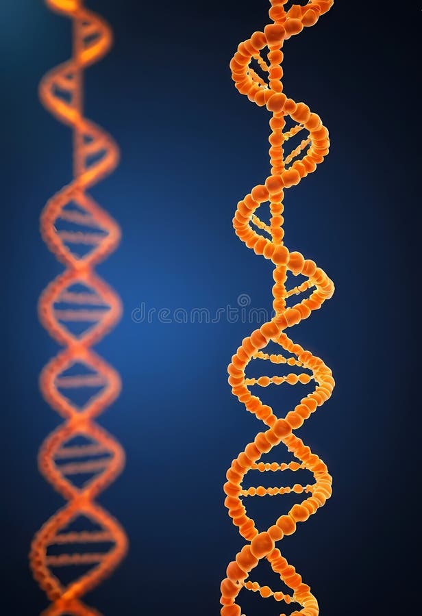 DNA Double Helix with Glowing Genetic Code – Biotechnology and Genomics ...