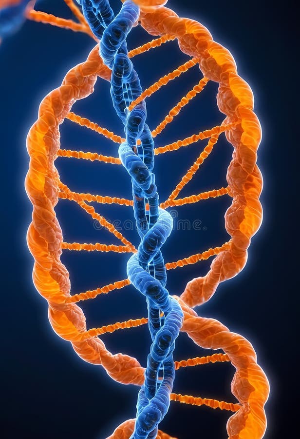 DNA Double Helix with Glowing Genetic Code – Biotechnology and Genomics ...