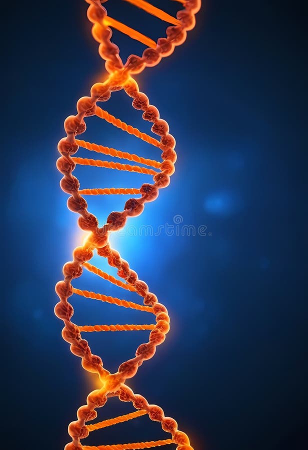 DNA Double Helix with Glowing Genetic Code – Biotechnology and Genomics ...