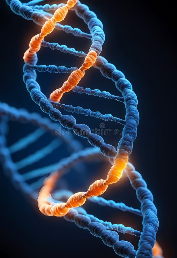 DNA Double Helix with Glowing Genetic Code – Biotechnology and Genomics ...