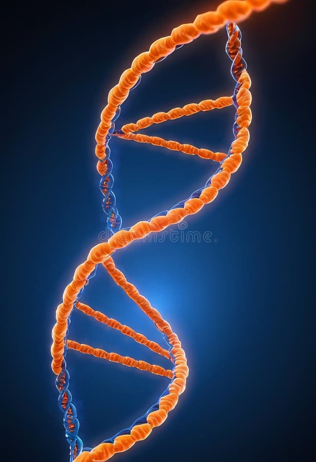 DNA Double Helix with Glowing Genetic Code – Biotechnology and Genomics ...