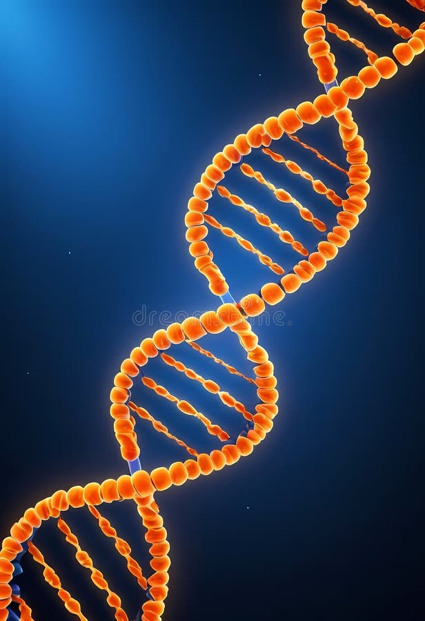 DNA Double Helix with Glowing Genetic Code – Biotechnology and Genomics ...
