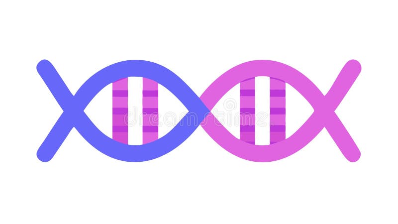 DNA Double Helix Icon, Genetics Science Symbol, Vector Design ...