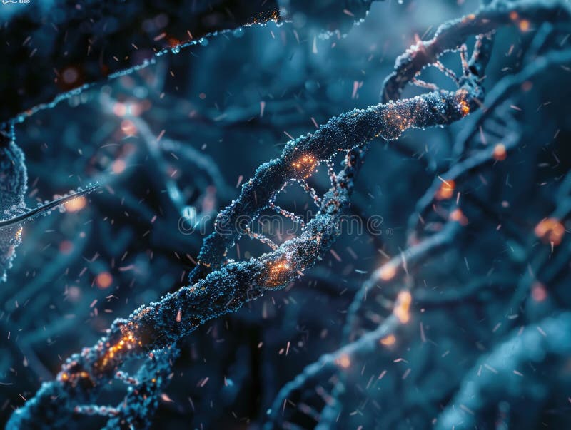 DNA Double Helix Illuminated Stock Image - Image of generated ...