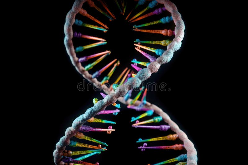 Dna Double Helix, with Its Complementary Base Pairs Visible, Forming ...