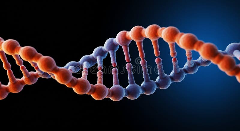 DNA Double Helix Model Featuring Two Intertwined Strands of Molecules ...