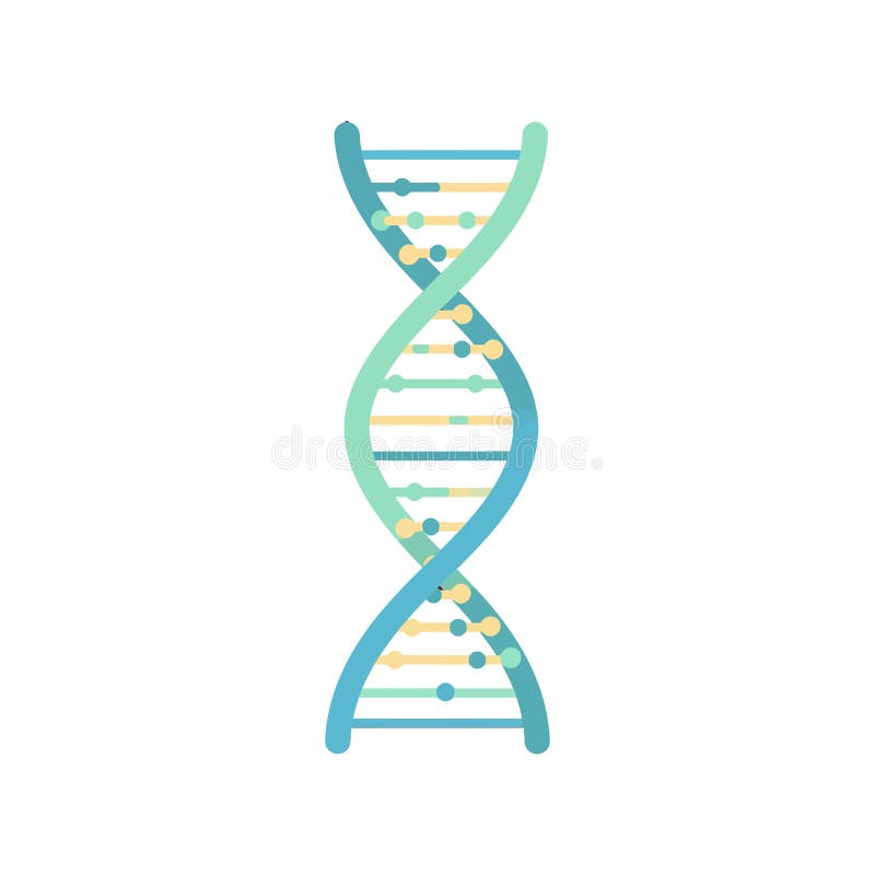 DNA Double Helix Molecular Structure Illustration with Pastel Colors ...
