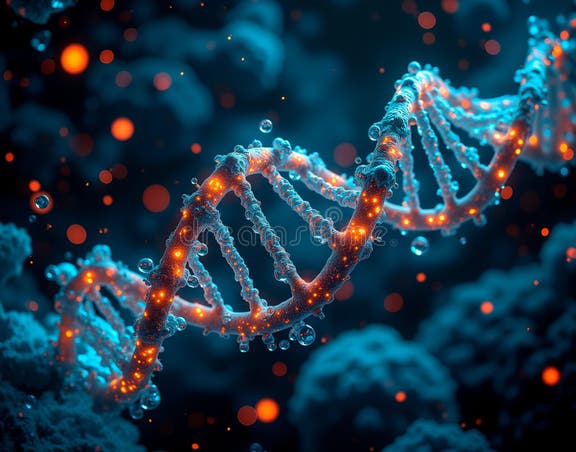 A DNA Double-helix Molecule Rotating in Zero Gravity, Its Atomic ...