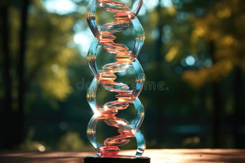 A Dna Double Helix Reflected on a Glass Surface Stock Image - Image of ...
