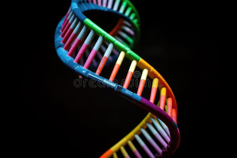Dna Double Helix Spiral, with Each Strand Represented in Different ...