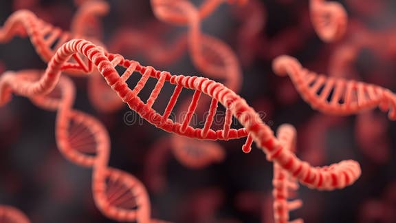 DNA Double Helix Structure 3D Stock Illustration - Illustration of pink ...