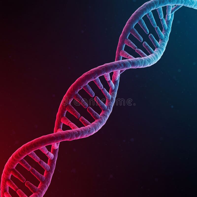 DNA Double Helix Structure in a Digital Illustration, Featuring Two ...