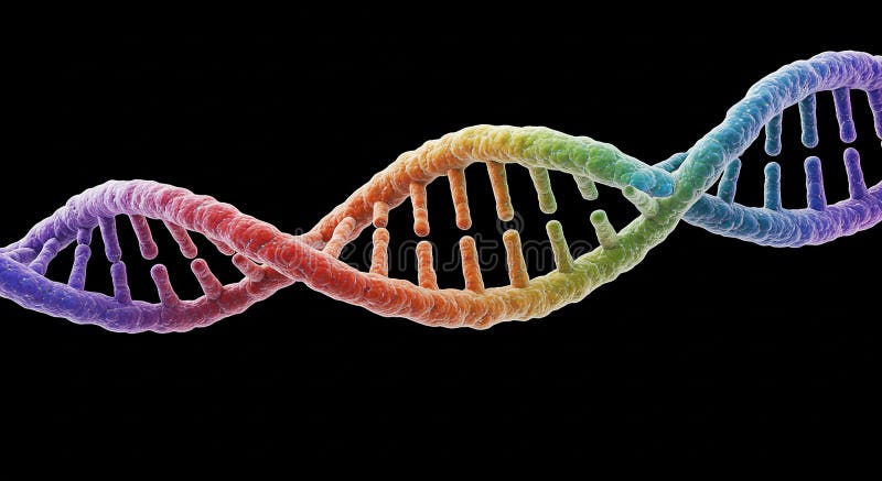 DNA Double Helix Structure Displayed with a Colorful Gradient from ...