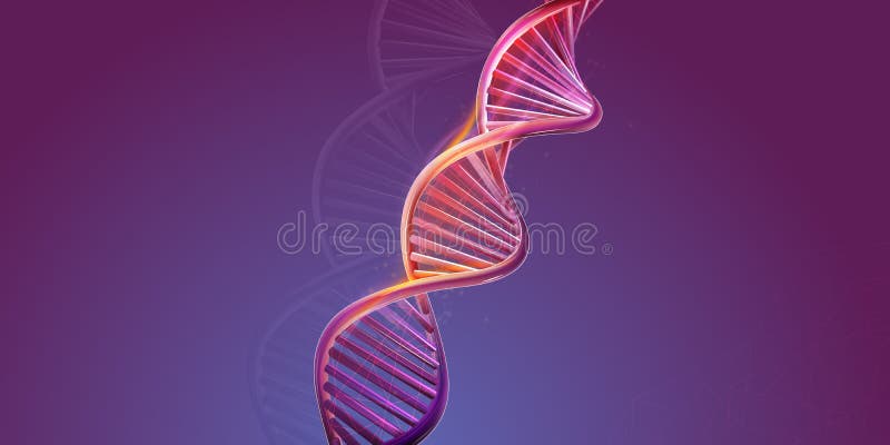 Dna Molecule Structure On A Blue Background Stock Vector