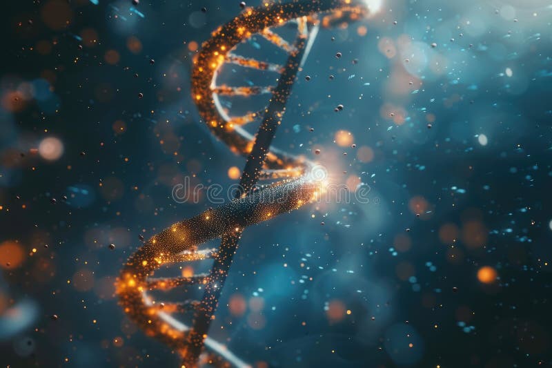 DNA Double Helix Structure Under Microscope Representing Blueprint of ...