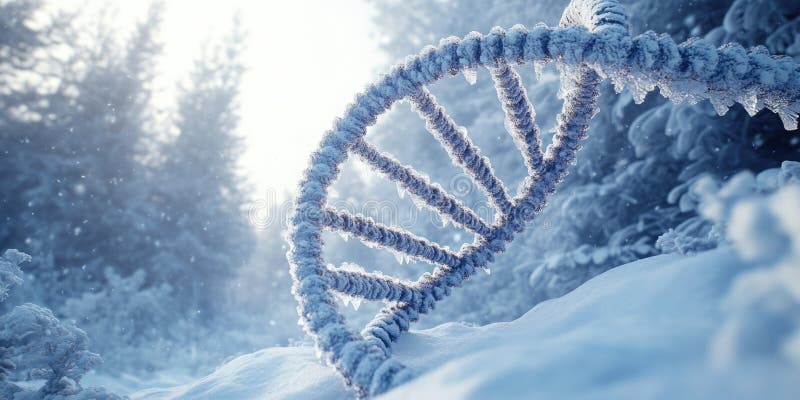 DNA Double Helix Structure in Winter Scene Stock Photo - Image of ...