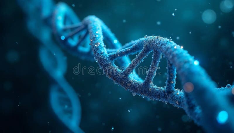 DNA Double Helix: a Stunning Blue Bio-Artistic Visualization Stock ...