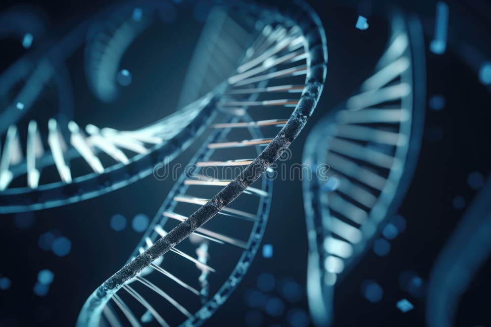 Dna Double Helix, Twisting and Turning in 3d Space Stock Illustration ...