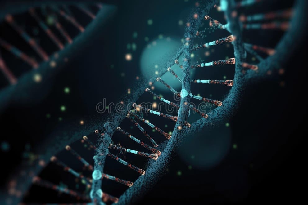 Dna Double Helix, Twisting and Turning in 3d Space Stock Illustration ...