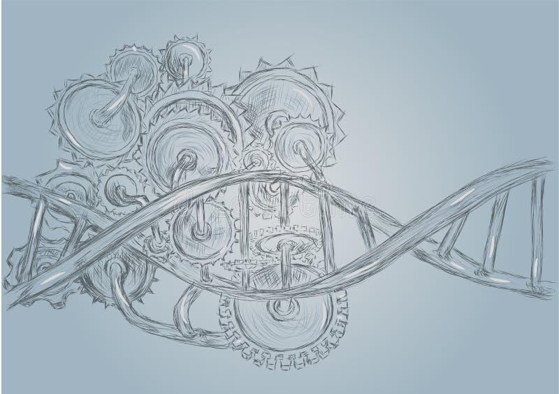 DNA ed ingranaggi illustrazione di stock. Illustrazione di biologico ...