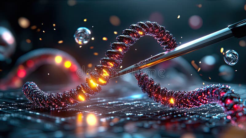DNA Editing Process with Futuristic Tools Stock Image - Image of ...