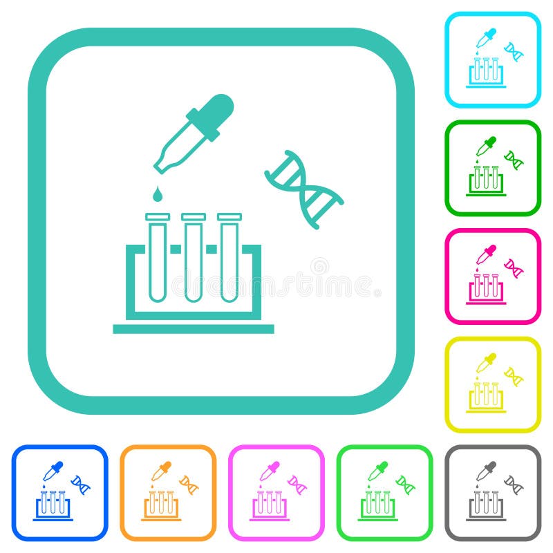 DNA Experiment Vivid Colored Flat Icons Stock Vector - Illustration of ...