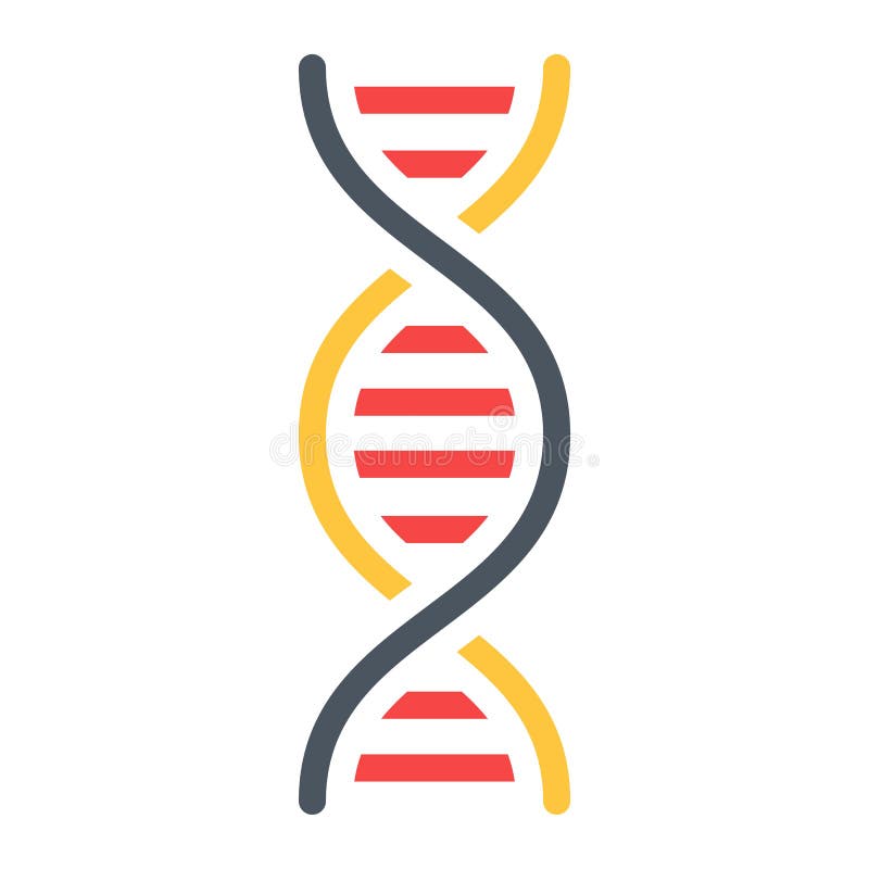 DNA Flat Icon, Science and Biology Stock Vector - Illustration of ...