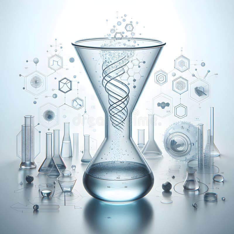 Dna Forming Inside a Laboratory Flask Surrounded by Scientific ...
