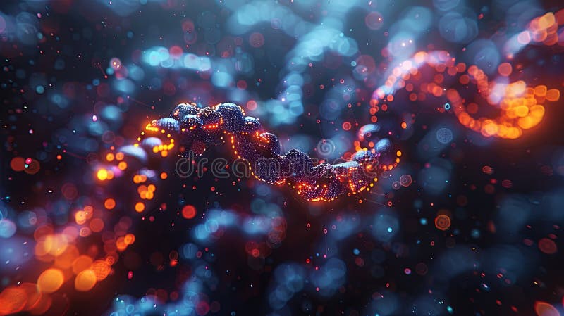 DNA Gene Helix Spiral 3D Loop, Chromosome Molecule Cell. DNA Molecule ...