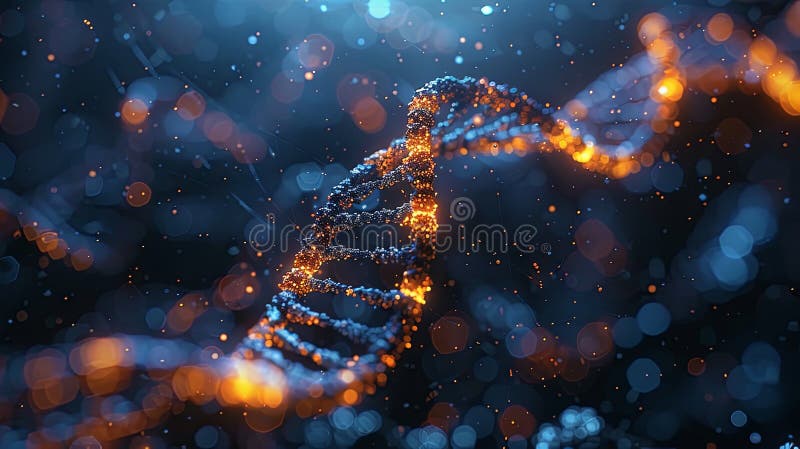DNA Gene Helix Spiral 3D Loop, Chromosome Molecule Cell. DNA Molecule ...