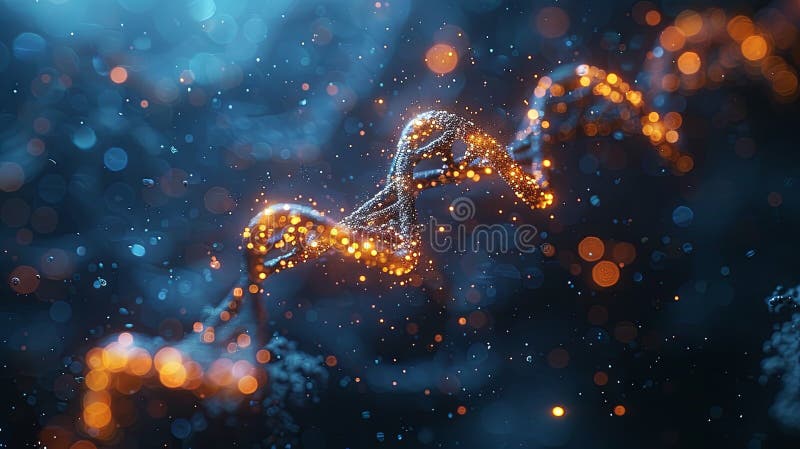 DNA Gene Helix Spiral 3D Loop, Chromosome Molecule Cell. DNA Molecule ...