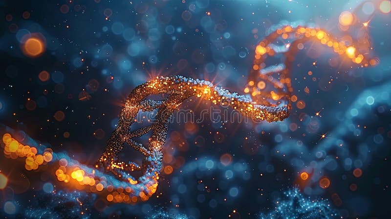 DNA Gene Helix Spiral 3D Loop, Chromosome Molecule Cell. DNA Molecule ...